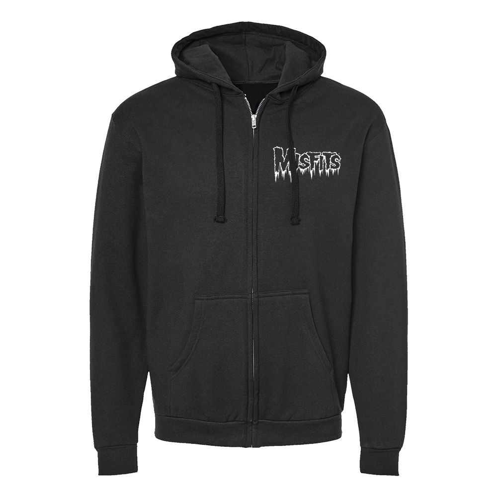 Misfits Holiday Fiend Black Zip Hoodie - Official | Misfits Shop