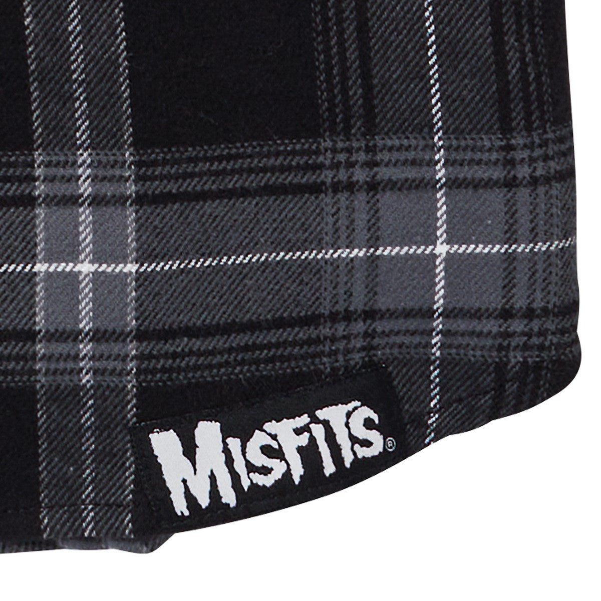 Misfits Grey & Black Long Sleeve Flannel Shirt | Misfits Shop